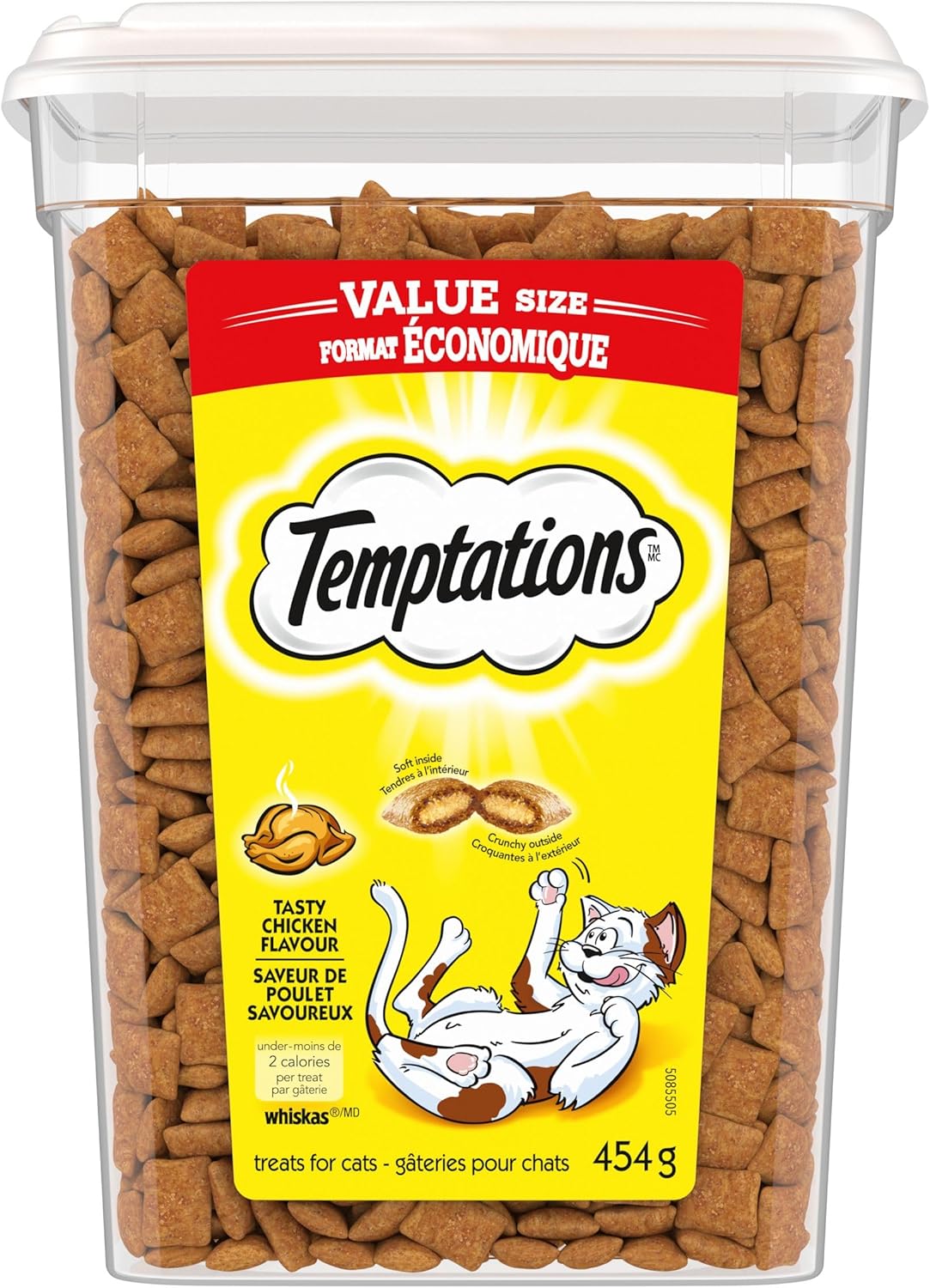 TEMPTATIONS Cat Treats, Tasty Chicken Flavour, 454g Tub – Petluxe Co.
